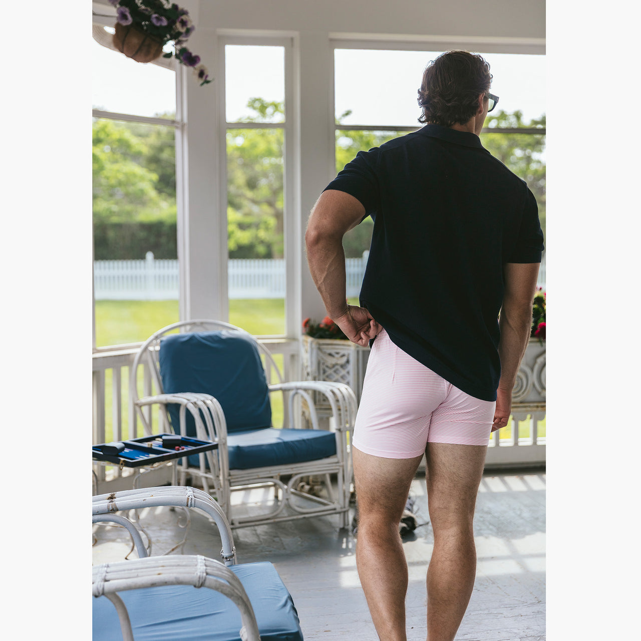 Tech Varsity Slim Fit Boxer ~ Pink Captain's Stripe – Nice Laundry